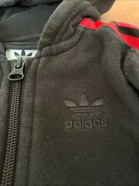 adidas | Shirts & Tops | 33 Adidas Black Kids Zip Hoodie With Pink And ...